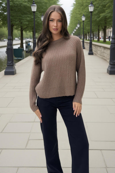 Mink Round Neck Knit Jumper – AX Paris US
