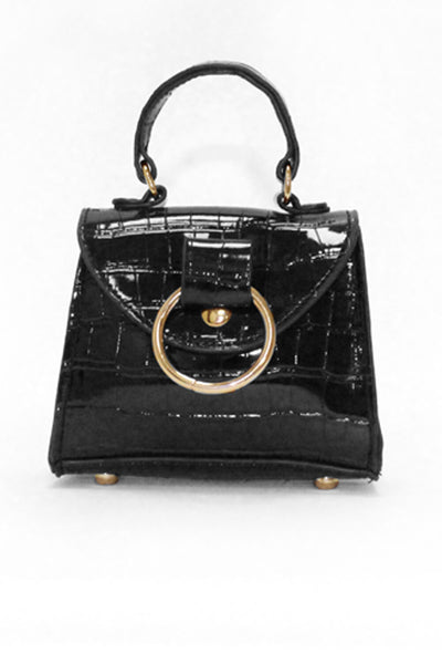 Black Croc Mirco Mini Bag – AX Paris US