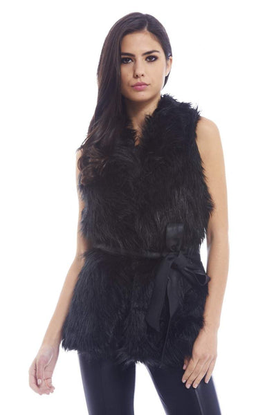 Fur Gillet PU Back Jacket – AX Paris US