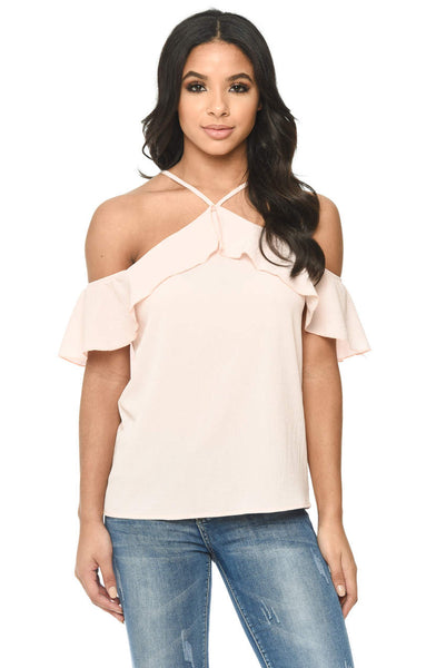 Pink Halterneck Floaty Top – AX Paris US